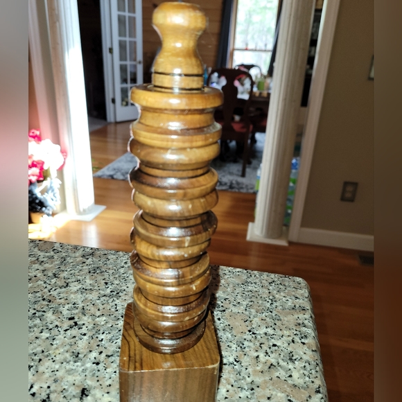 Handmade | Dining | Vintage Wooden Tower With 6 Wooden Napkin Rings ...